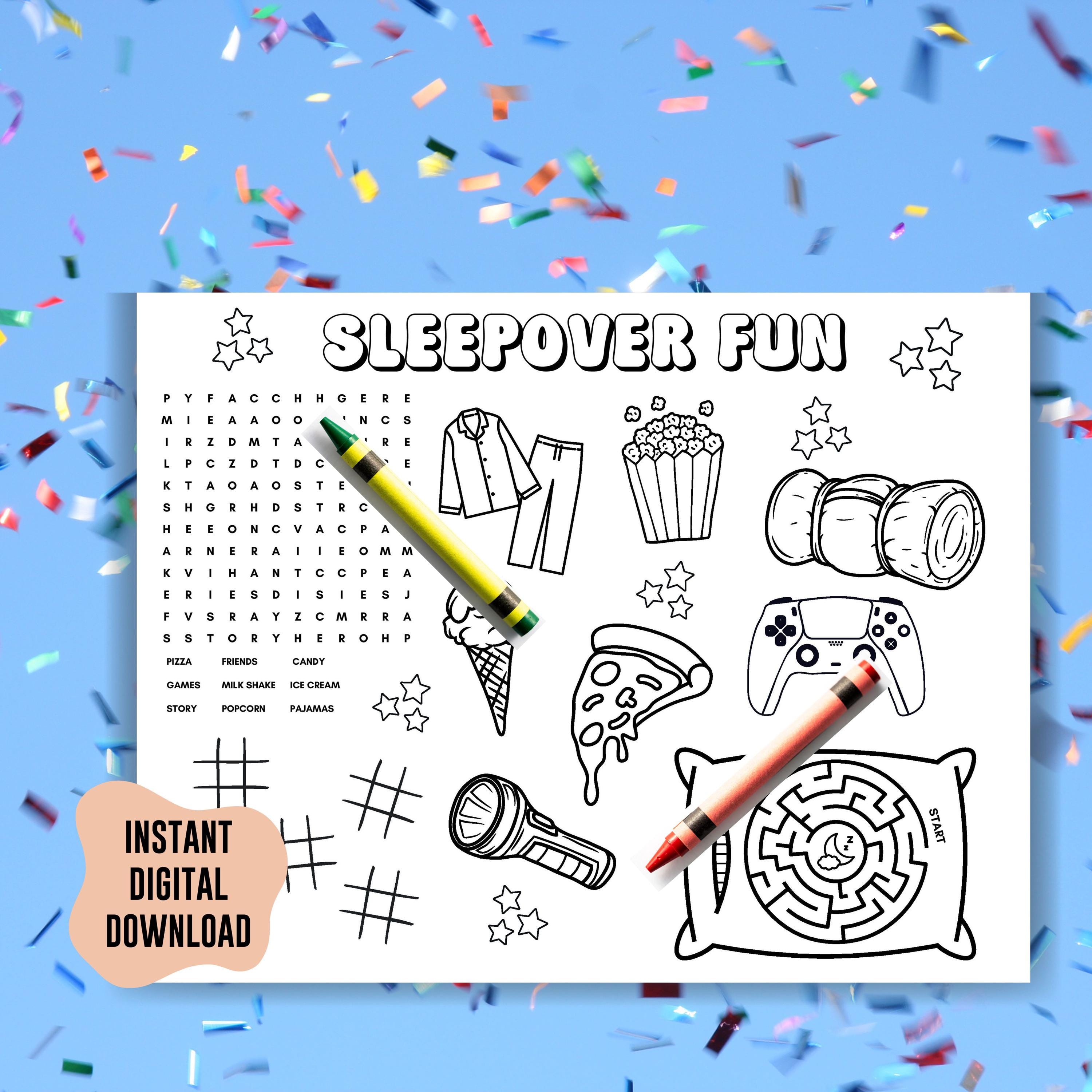 Boys Sleepover Activity Sheet, Easy Kid Tic Tac Toe Maze Games, Video ...