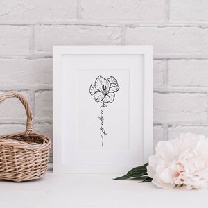 Gladiolus August Birth Flower Poster, PRINTABLE Digital Wall Art August ...