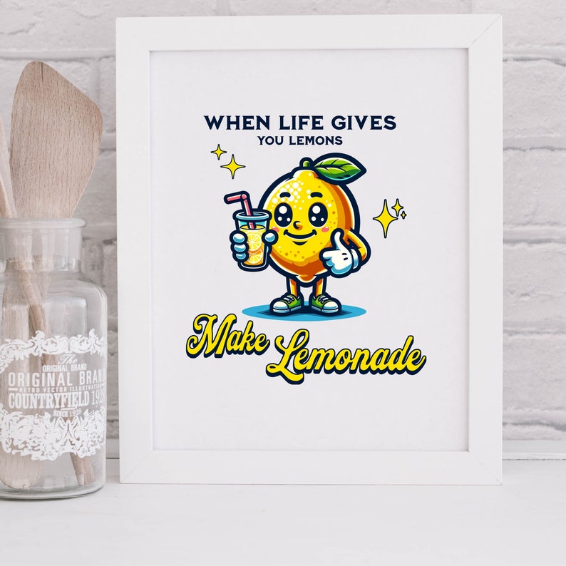 Life Gives Lemons Make Lemonade Classroom Poster Motivational PRINTABLE ...