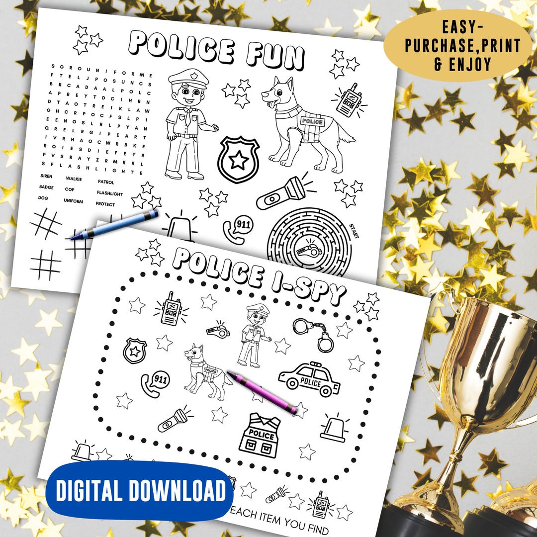 Police Kids Coloring Sheet, Printable Jr Cadet Academy Activity Page ...