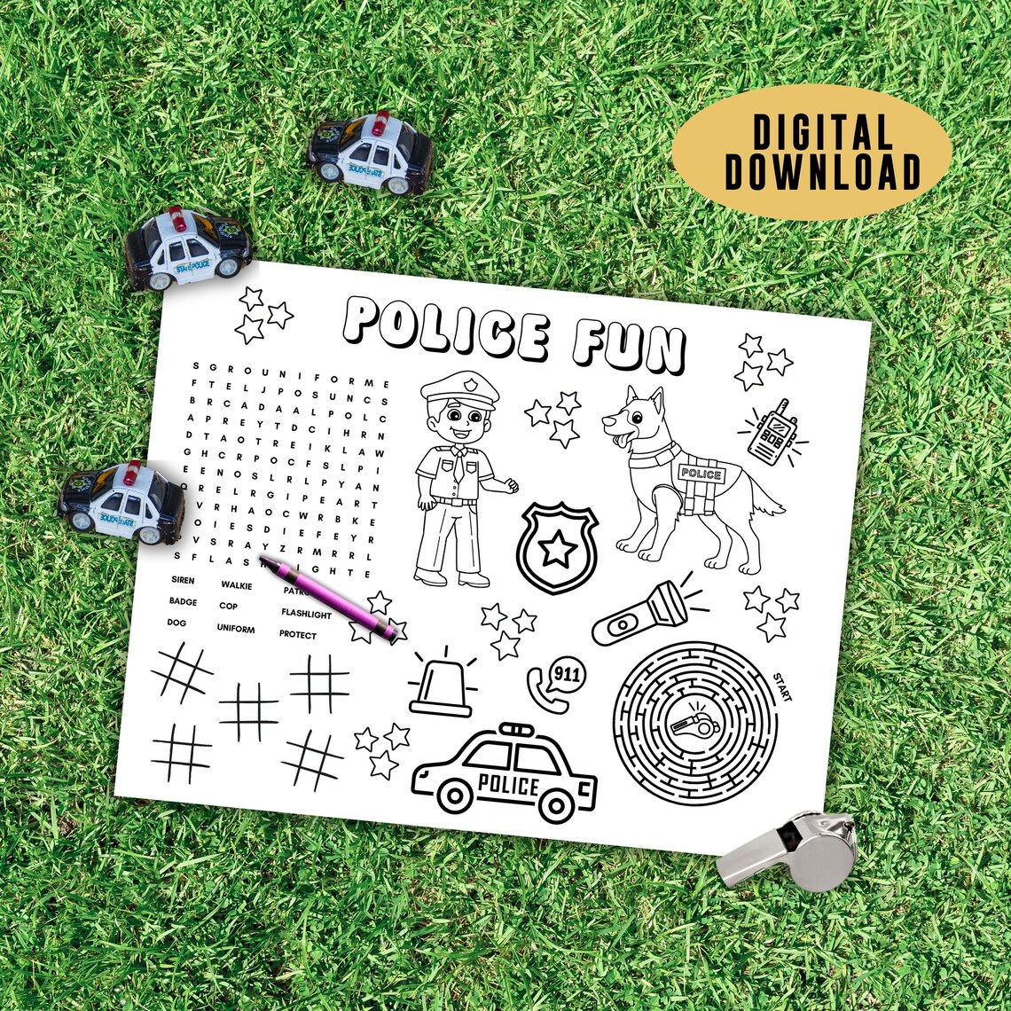 Police Kid Coloring Page, Printable Jr Cadet Academy Activity Sheet ...