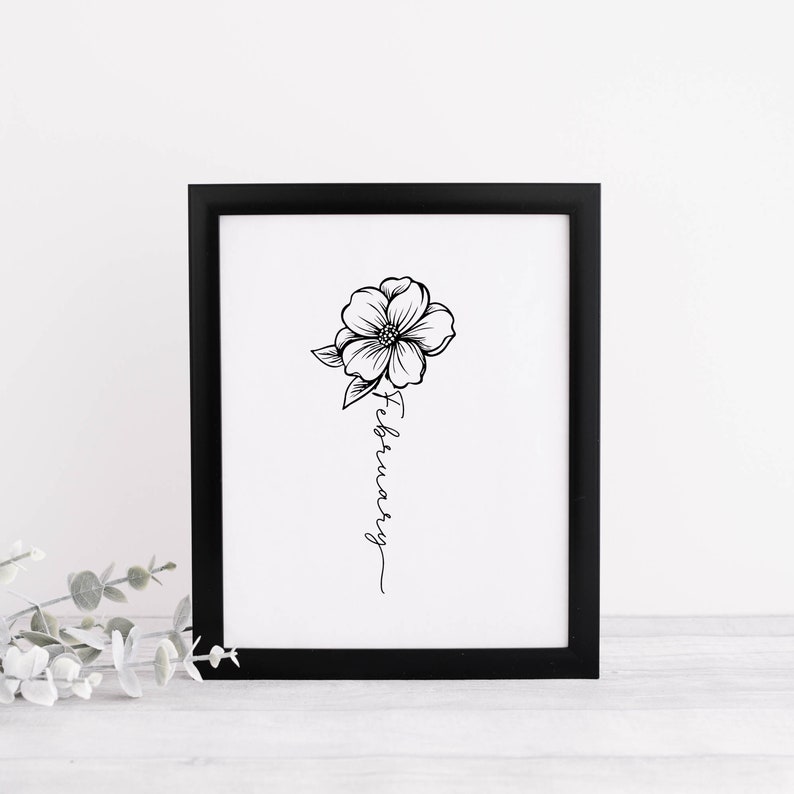 Violet February Birth Flower PRINTABLE Digital Wall Art Poster ...