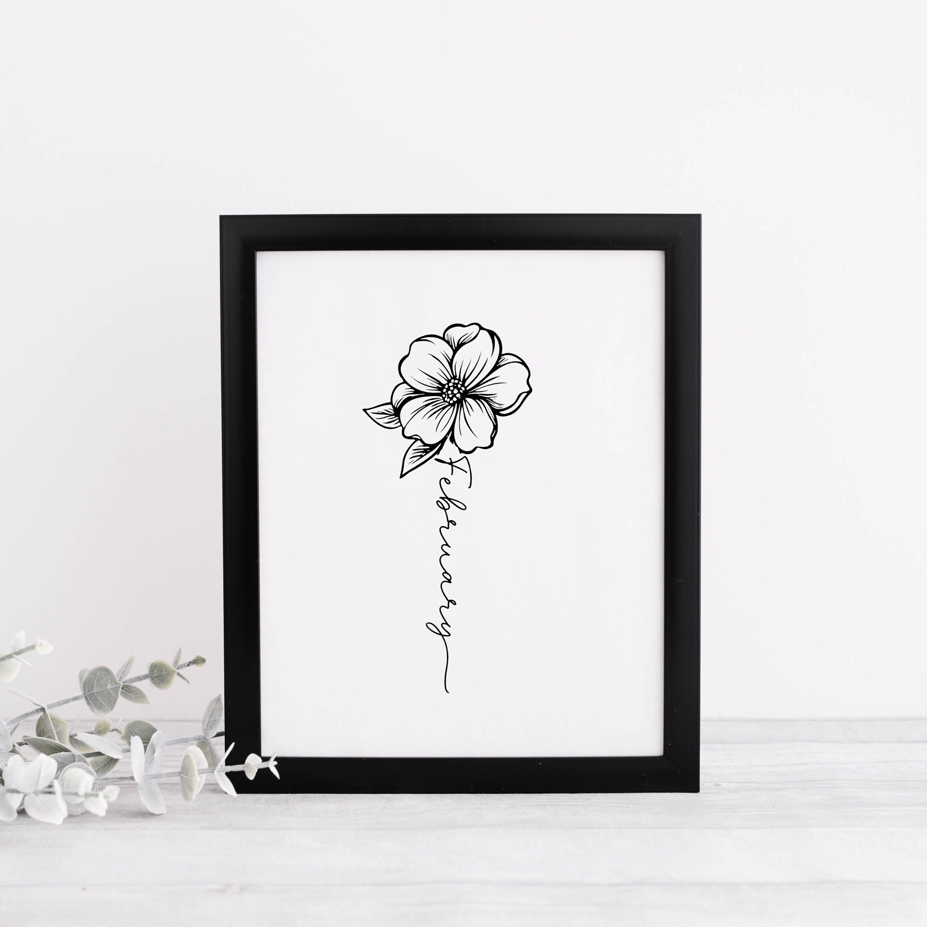 Violet February Birth Flower PRINTABLE Digital Wall Art Poster ...