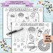 Foodie Restaurant Kids Coloring Placemat, Digital Dinner Lunch Activity ...