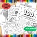 100th Day of School Printable Coloring Activity Bundle, Kid Class ...