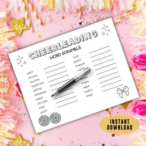 Cheerleader Coloring Page Bundle, Comp Team Reveal Building Printable ...