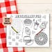 Foodie Restaurant Kids Coloring Placemat, Digital Dinner Lunch Activity ...