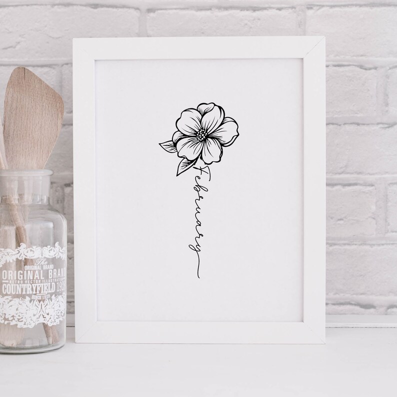 Violet February Birth Flower PRINTABLE Digital Wall Art Poster ...