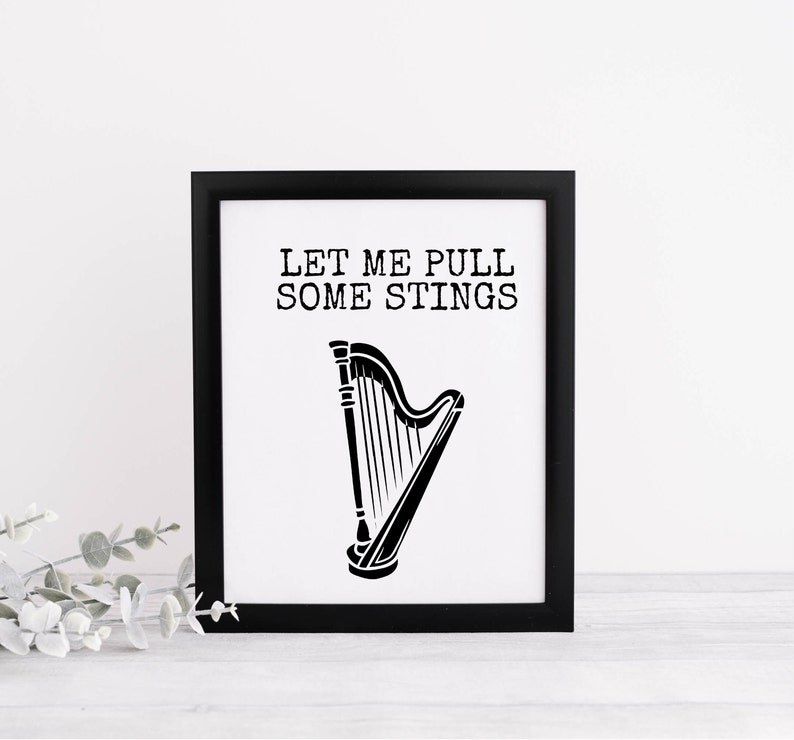 Funny Harp Lover Poster Harp Player PRINTABLE Wall Art, Band Teacher ...