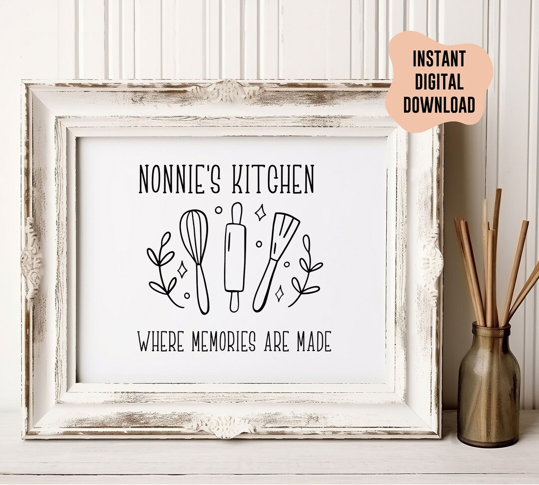 Nonnie's Kitchen Wall Art, Nonnie Farmhouse Gift, Country Kitchen ...