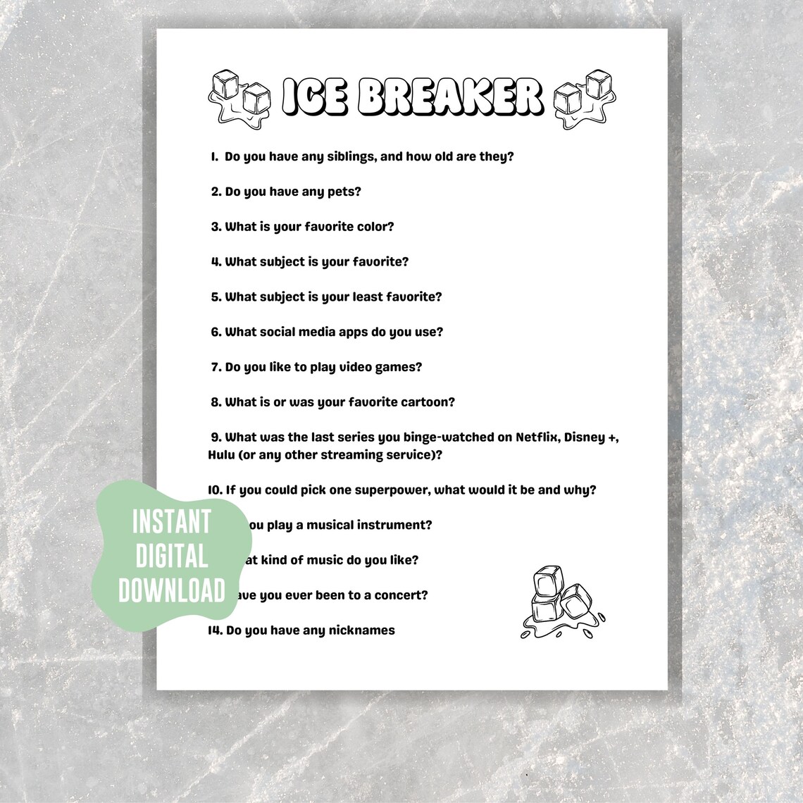 Class Ice Breaker Questions, Teen Team Building Game, First Day of ...