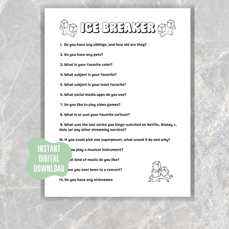 Class Ice Breaker Questions, Teen Team Building Game, First Day of ...