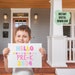 Digital First Day of Pre-k 2024 Photo Prop Sign, Hello Preschool ...