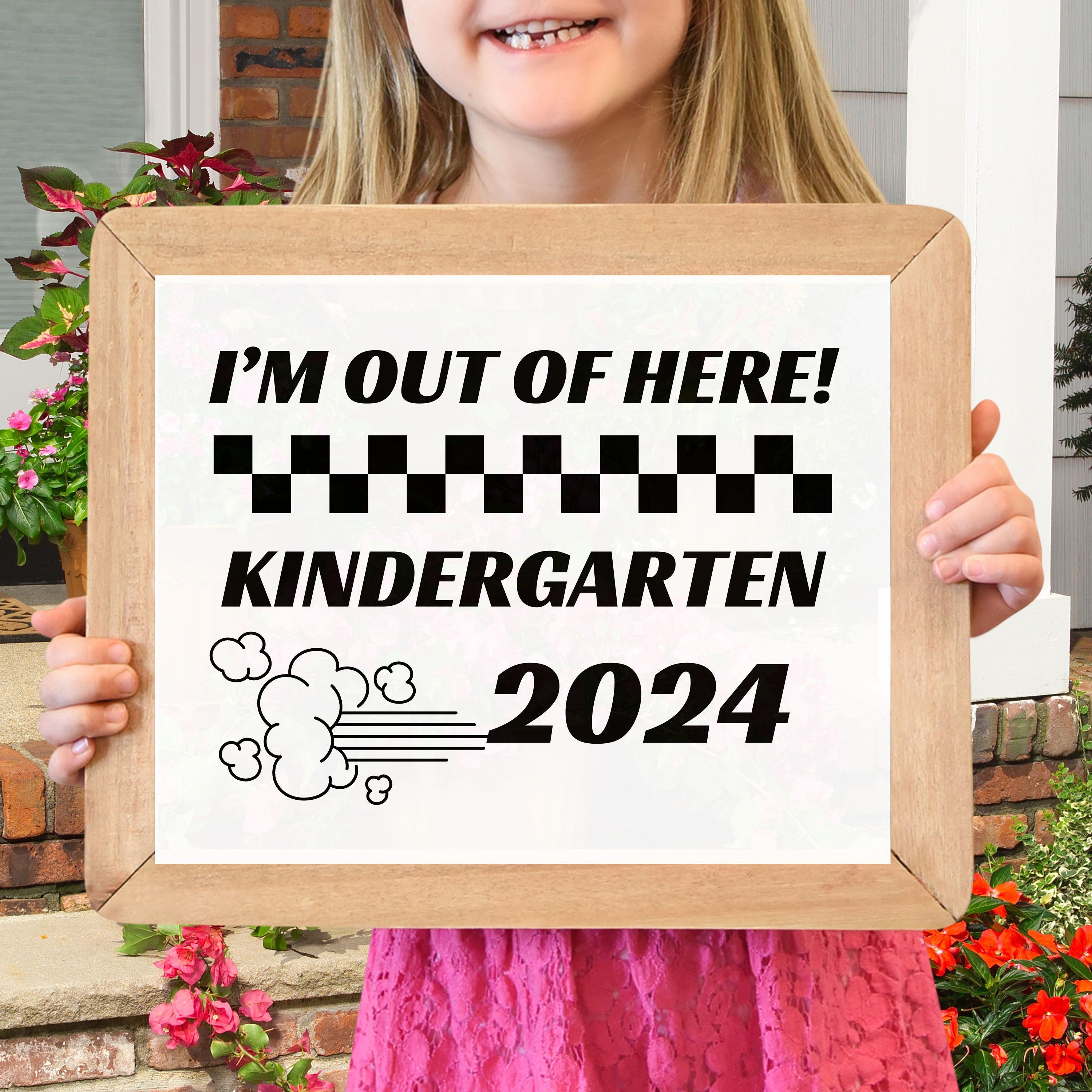 Last Day of School Kids Photo Prop, Goodbye Kindergarten 2024 PRINTABLE ...
