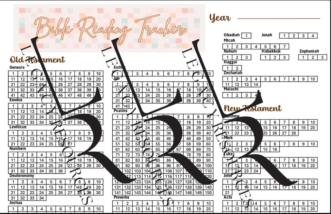 Bible Reading Tracker Digital File - Etsy