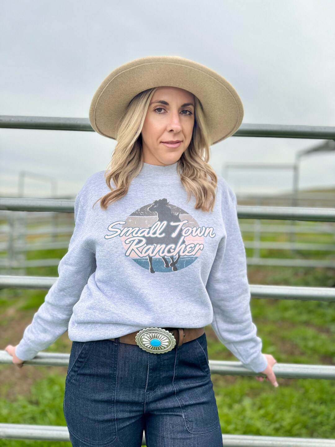 Small Town Rancher Sweatshirt, Country Sweatshirt, Western Sweatshirt ...