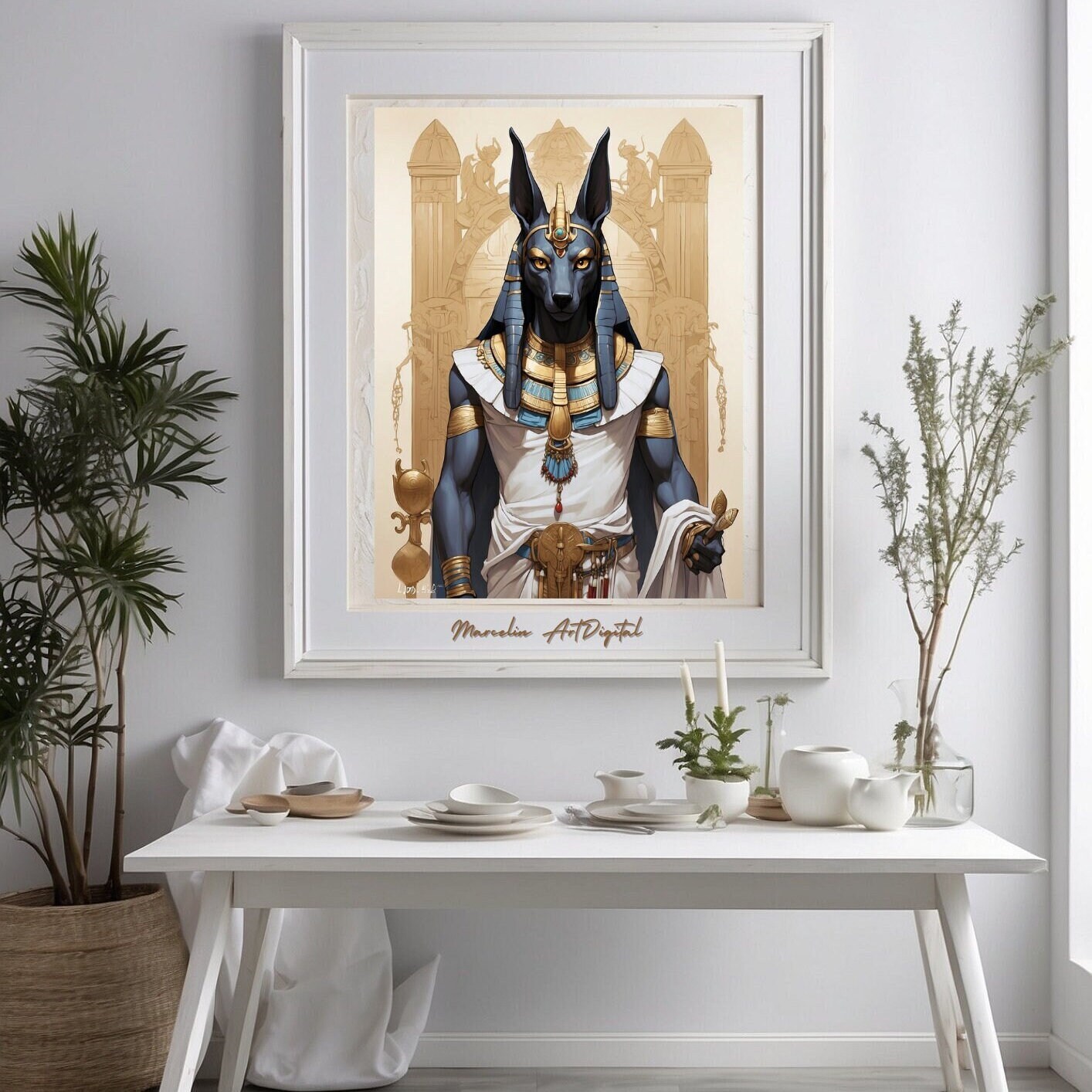 Egyptian God Anubis Digital Printing Print Anubis God of Egypt Print ...