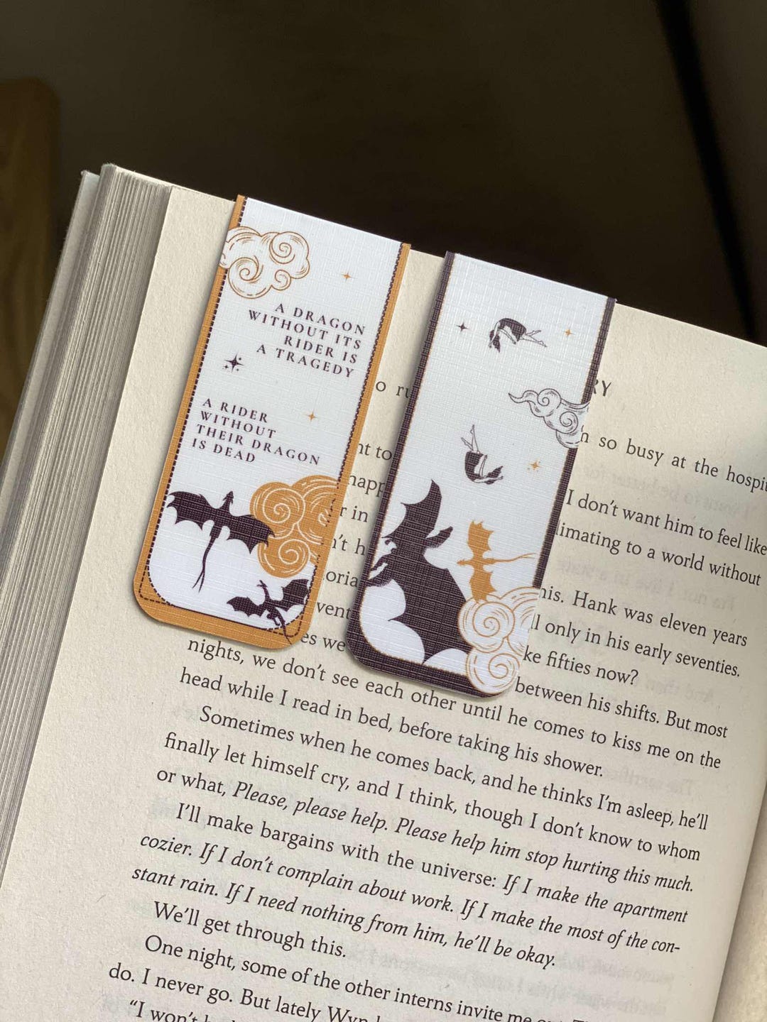 Set of 2 Magnetic Fourth Wing Bookmark Iron Flame Onyx Storm Dragon ...
