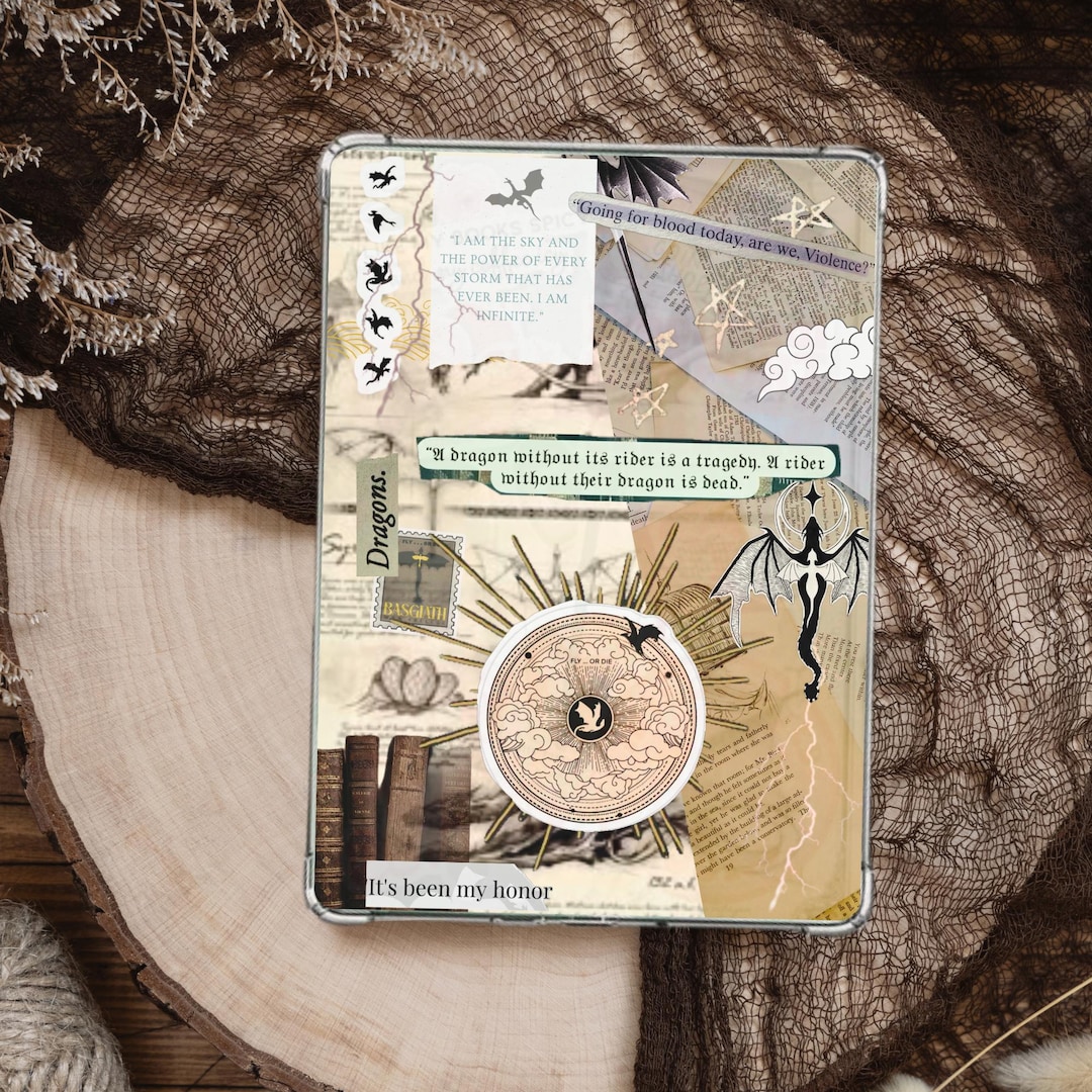 Fourth Wing Inspired, Onyx Storm Kindle Insert for Clear Case ...