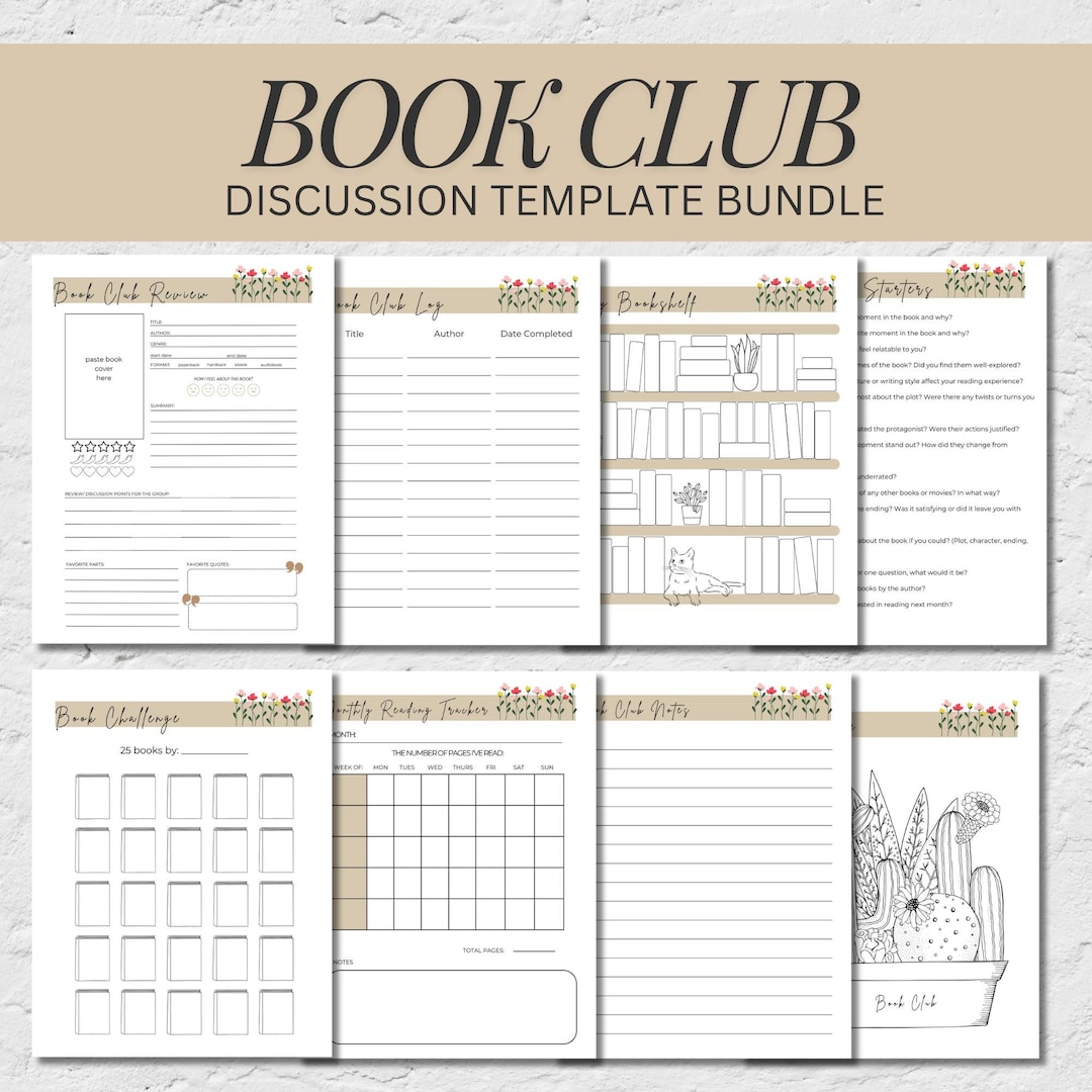 Book Club Discussion Template | 9 Printable Book Club Discussion Sheets ...