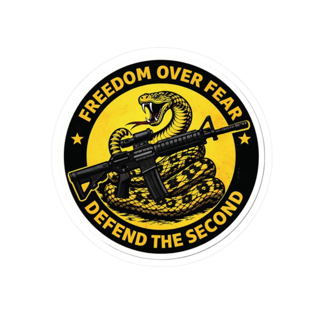 Freedom Over Fear Sticker - Gadsden Snake Rifle Decal, Defend the ...