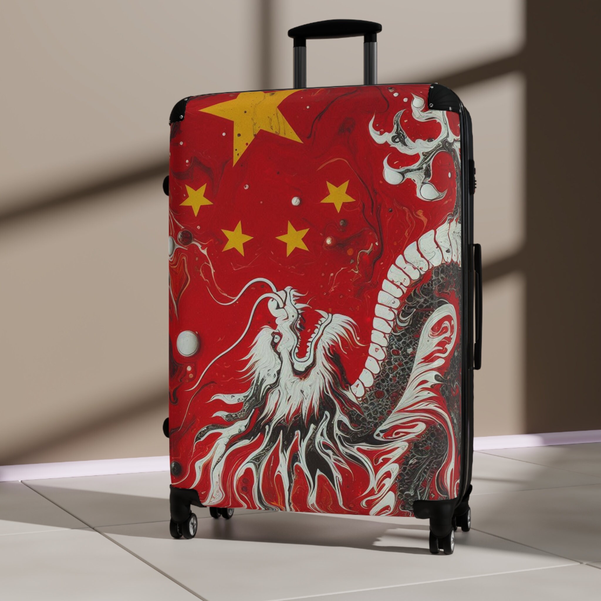 China Dragon Flag Suitcase,artistic Flag Design,nationalist Suitcase ...
