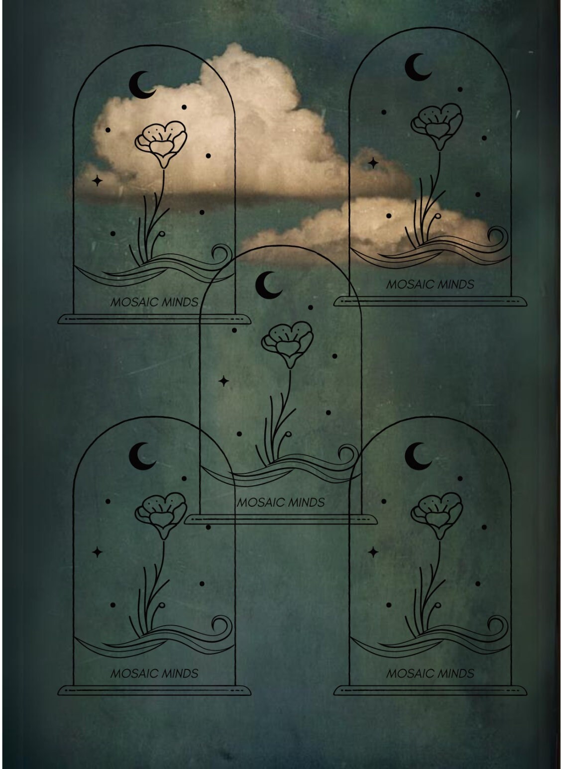 Baroqueblended Vintage Moody Clouds Wall Art Print, Cloudy Sky Framed ...