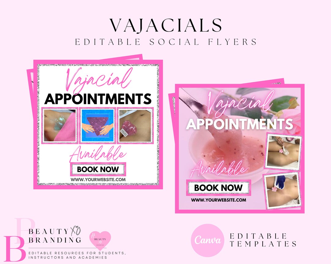 Vajacial Flyer, Vajacials Flyer Template, Instagram, Editable, Vajacial Treatments Flyers ...