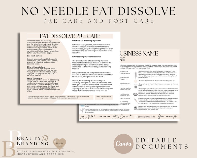 Fat Dissolve Consent Form, Fat Dissolving Consultation, Client ...