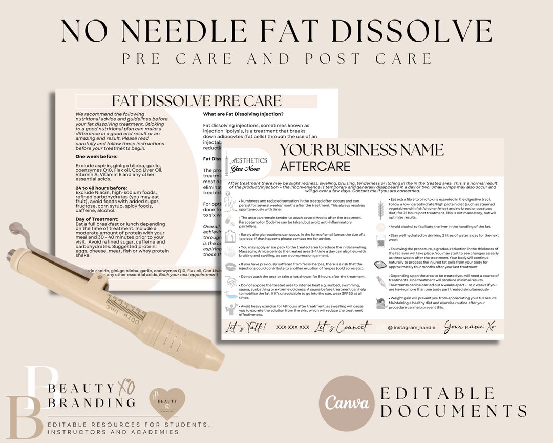 Fat Dissolve Care Cards, Fat Dissolving Aftercare, Mesotherapy ...