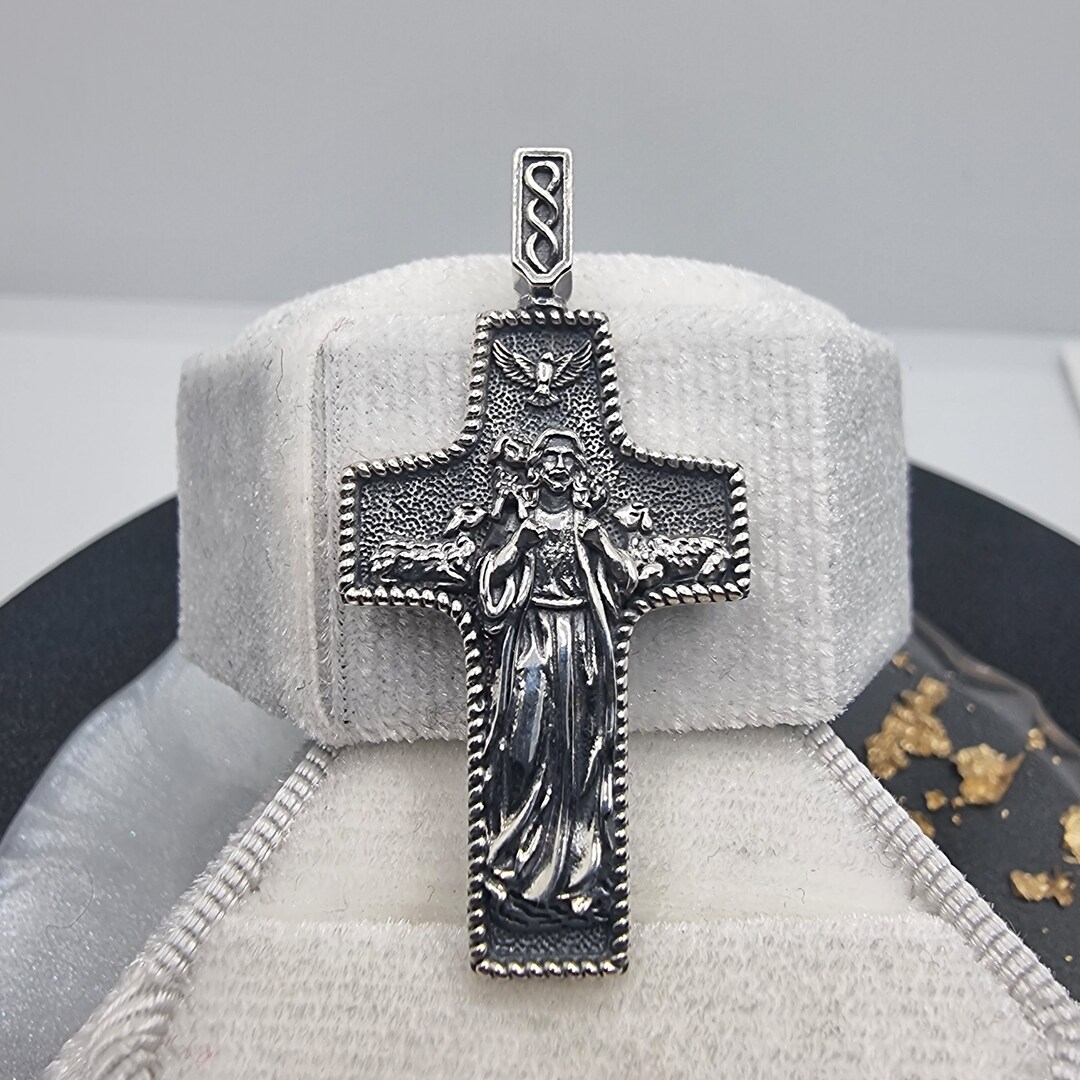 Shepard's Crucifix Amulet Jesus Christ Holy Dove Spirit Cross Pendant ...
