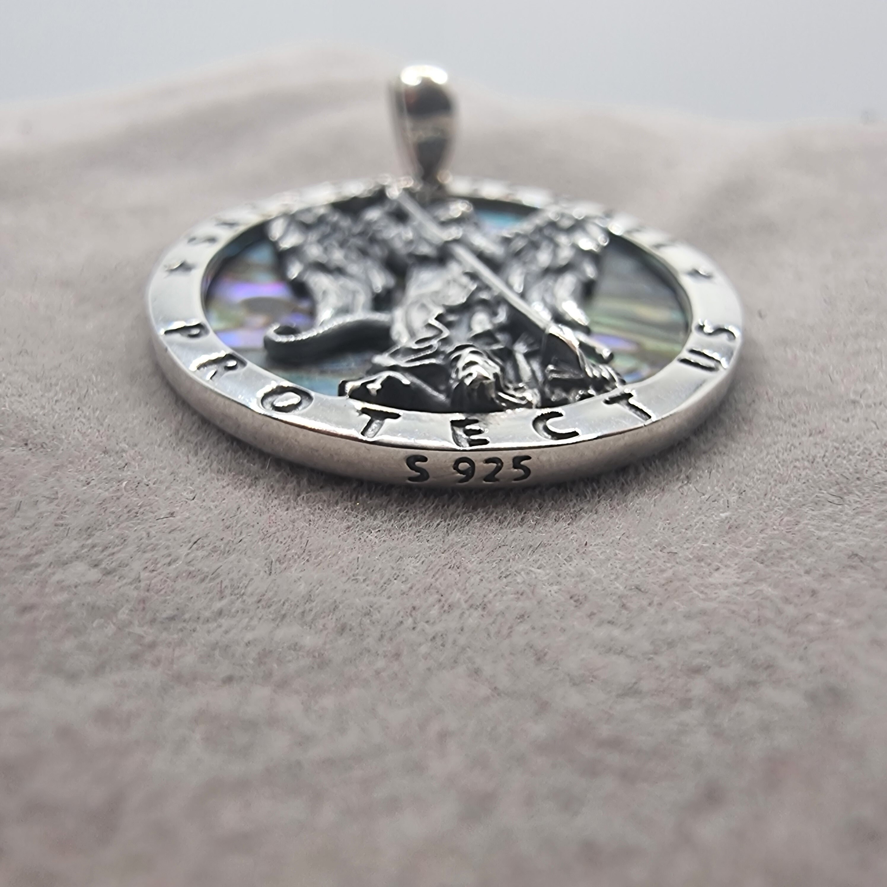 925 Sterling Silver Saint Michael Archangel Pendant Divine Protector ...