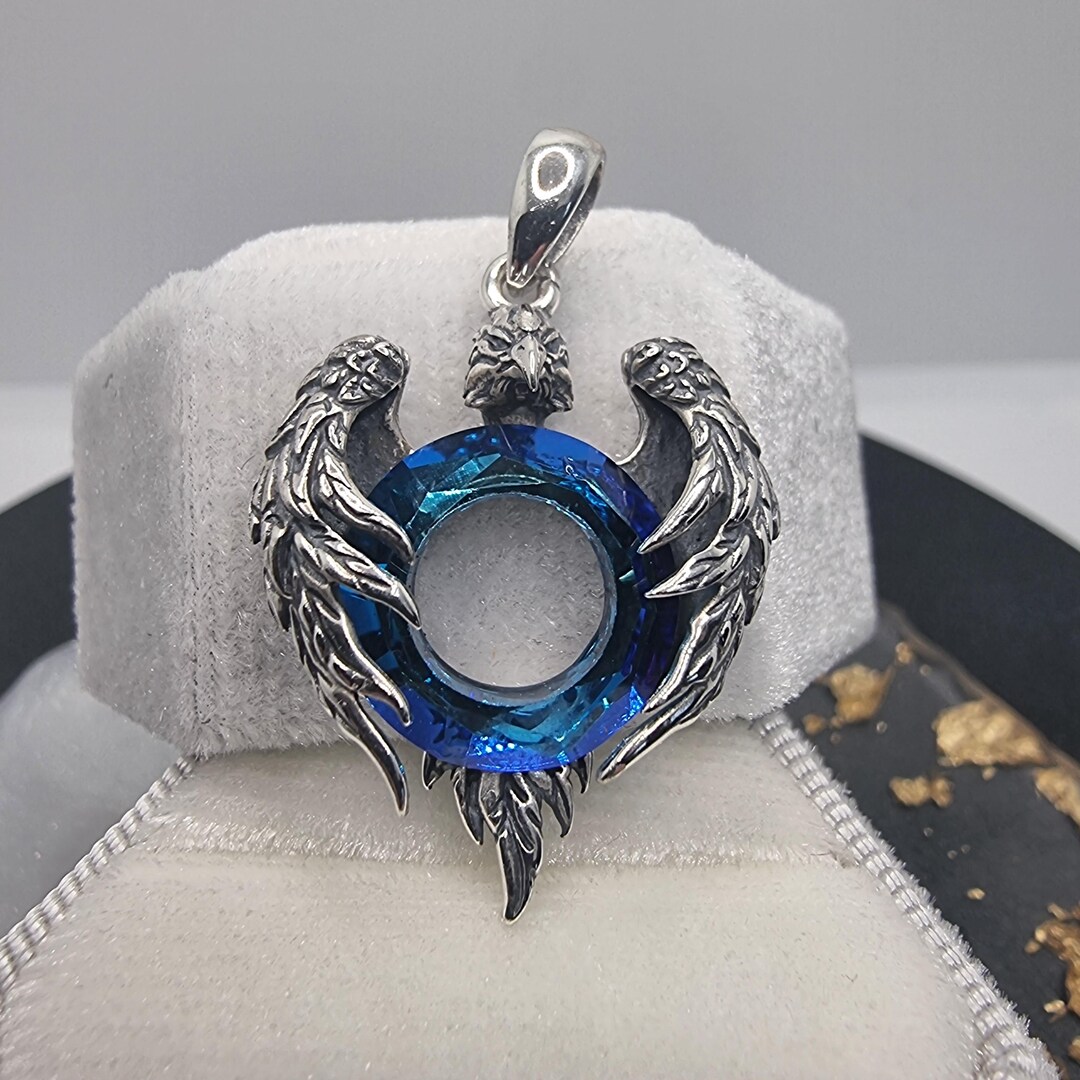 Eagle Amulet With Austrian Crystal Heart Symbol of Power and Freedom ...