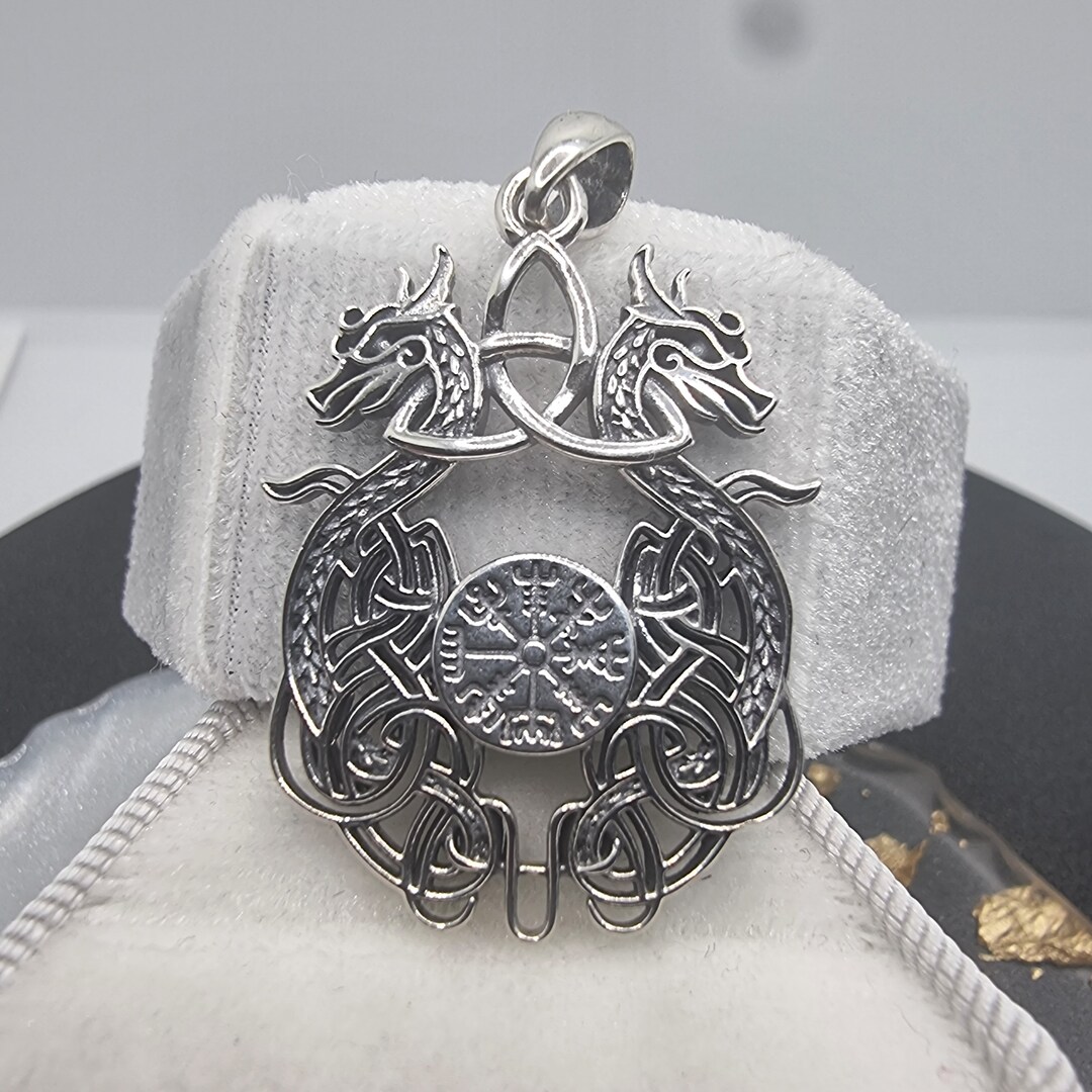 Viking Dragon Compass Amulet With Celtic Knot Symbol of Guidance and ...