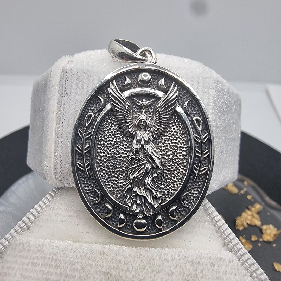 Angel Amulet With Runes Mystical Protection Pendant Celestial Symbols ...