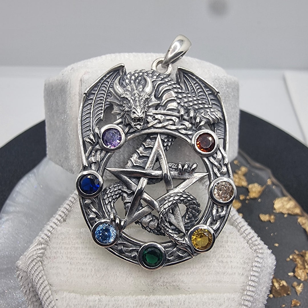 7 Chakra Dragon Star Pentagram Tetragrammaton Pendant Spiritual Balance ...