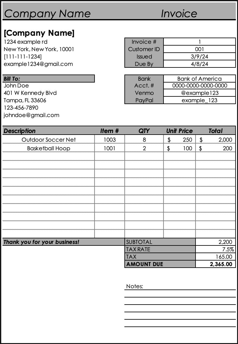 Excel Invoice Generator Template (automated)- Ideal for Small ...