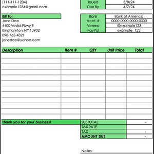 Excel Invoice Generator Template (automated)- Ideal for Small ...
