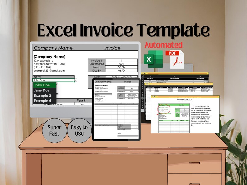 Excel Invoice Generator Template (automated)- Ideal for Small ...