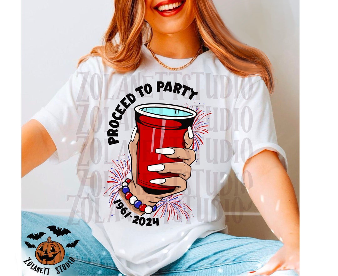 Proceed to Party, RIP Toby Keith, Red Solo Cup, Fireworks, DIY Print on ...