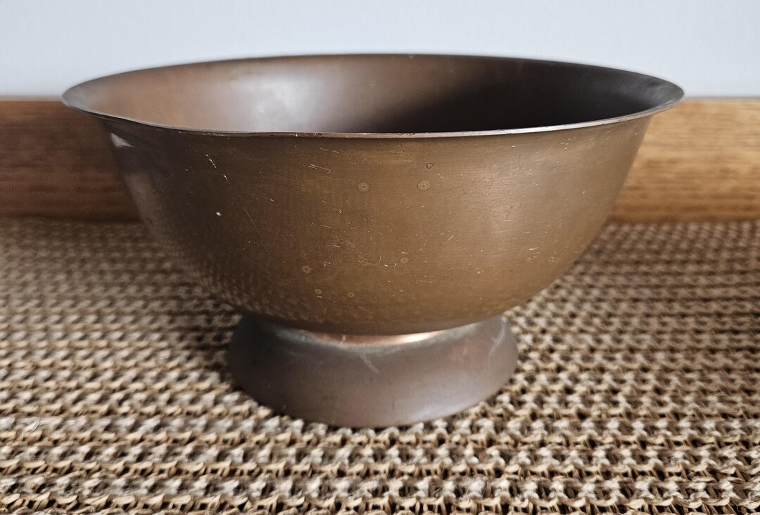 Vintage Copper Footed Bowl - Etsy