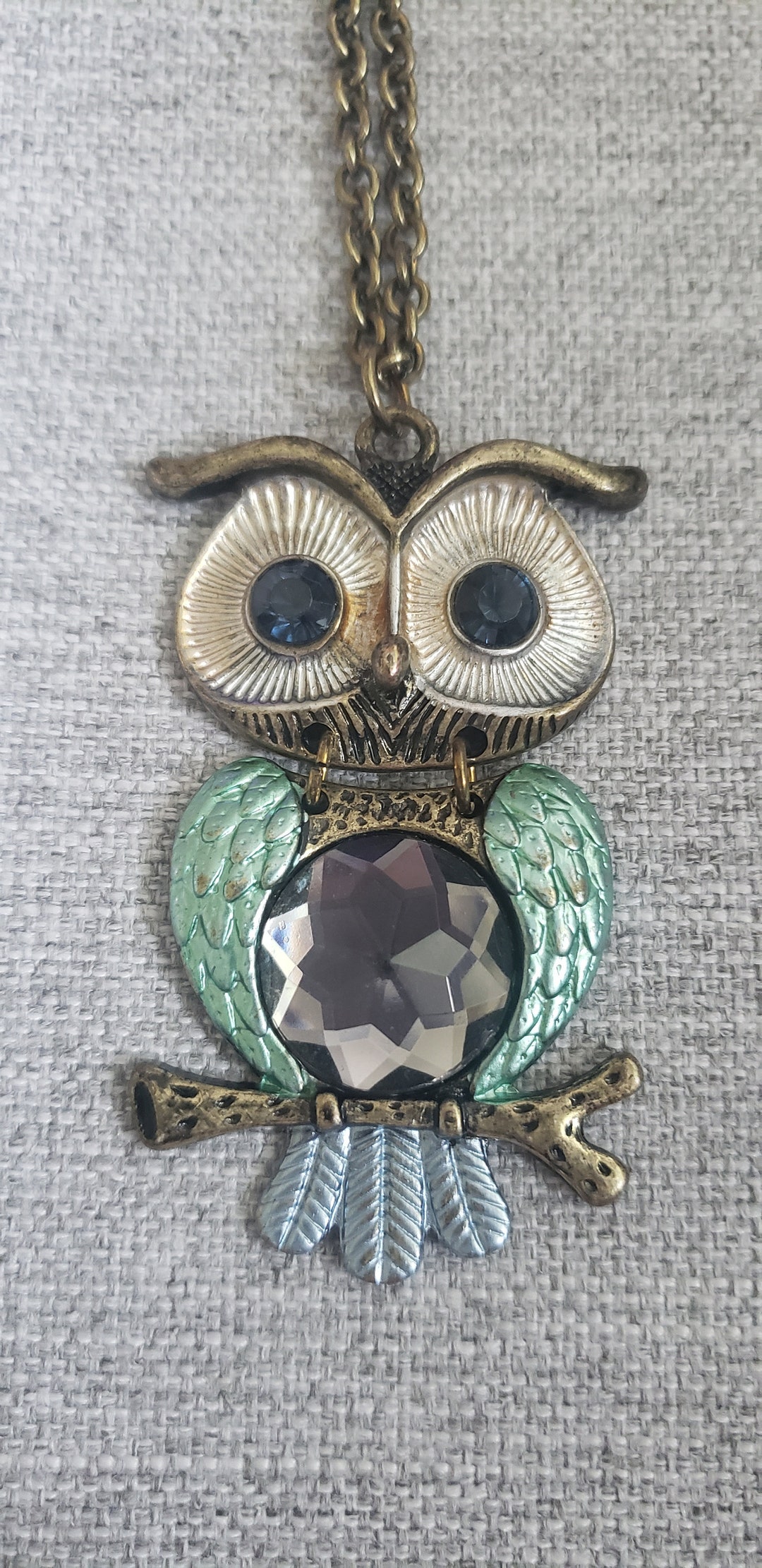 A charming Long Metal Owl Necklace From Charming Charlie - Etsy
