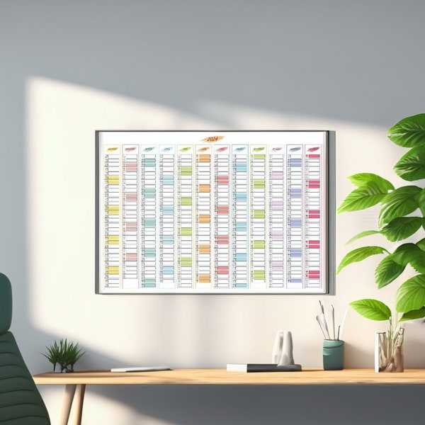 Colorful Calendar - Etsy