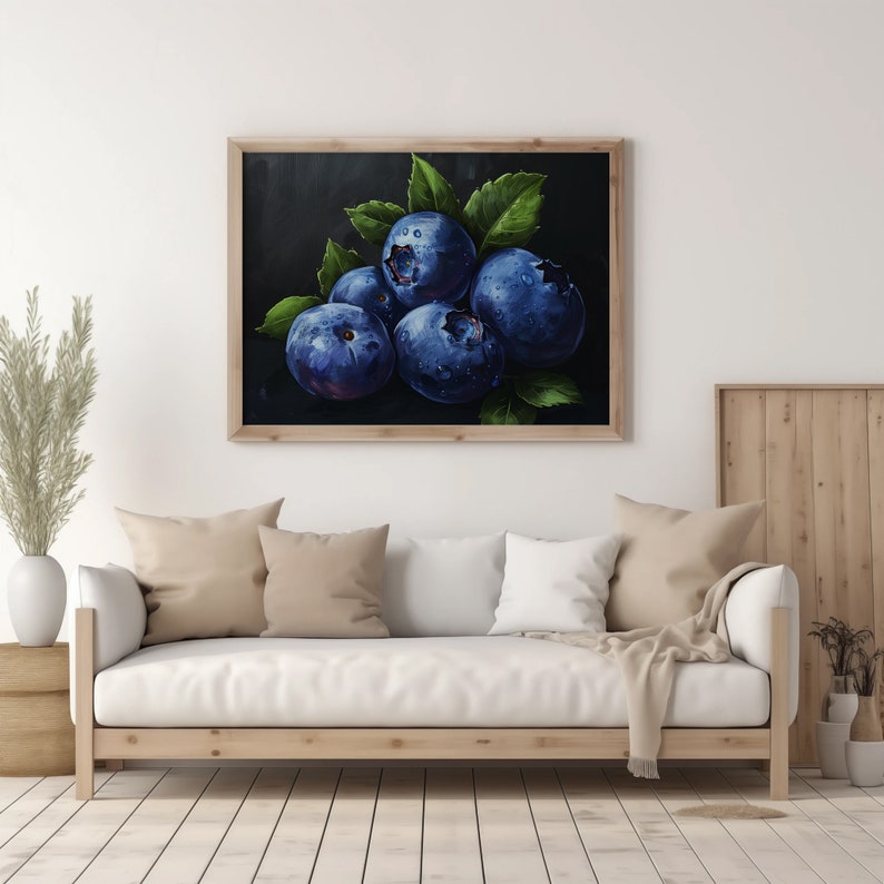 Blueberries #2 Still Life Oil Painting Print - Kitchen Wall Art - Fruit ...