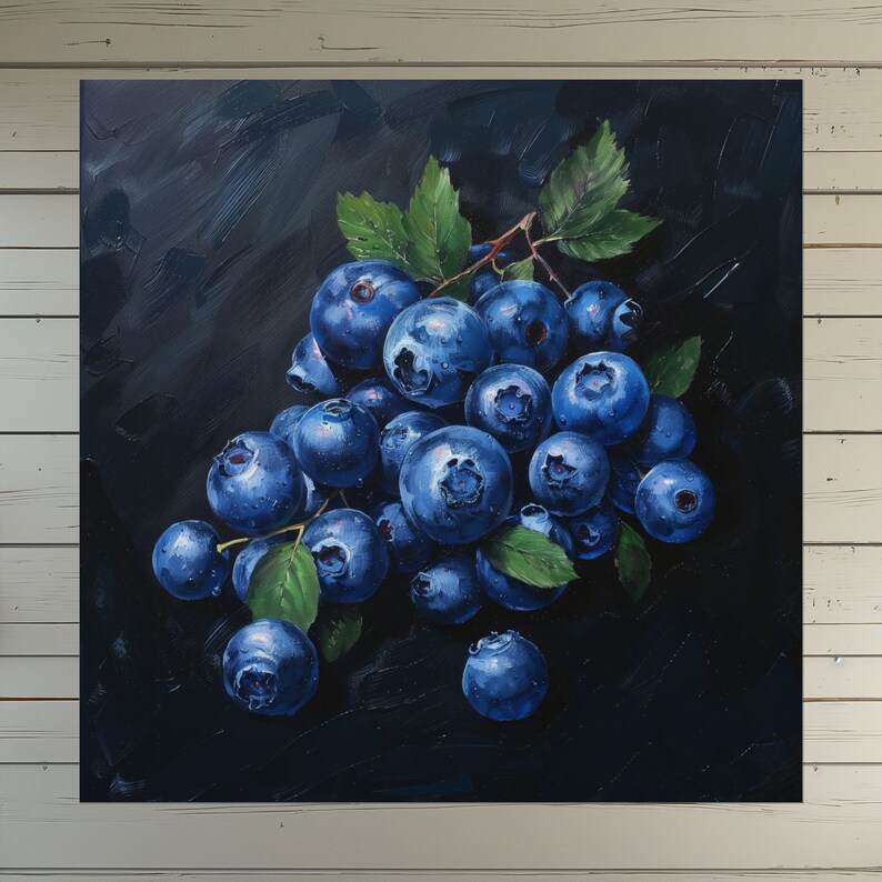 Watercolor Painting – Blueberries #1 Still Life Oil Painting Print ...