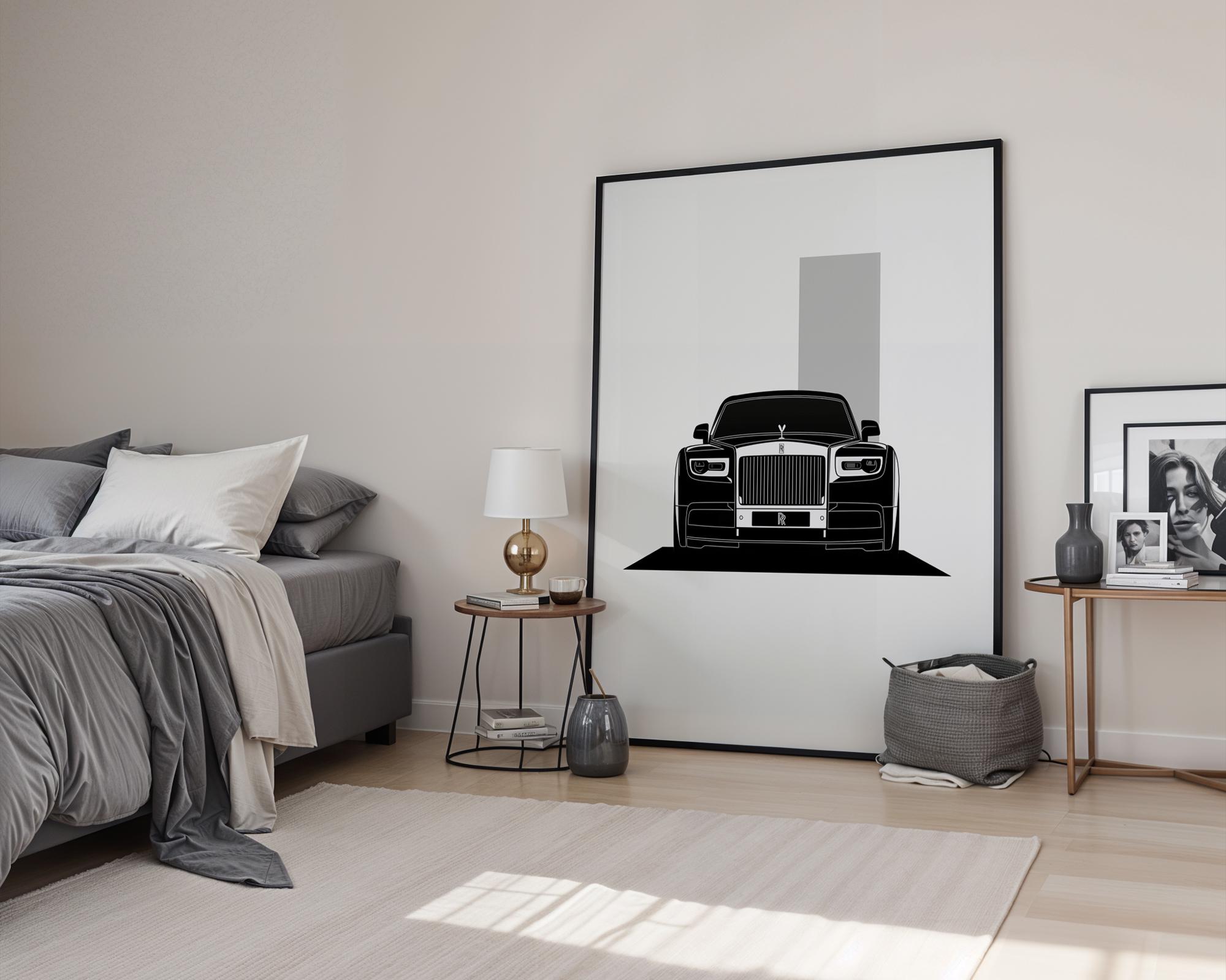 Rolls-royce Matte Vertical Poster, Luxury Car Wall Art, Black and White ...
