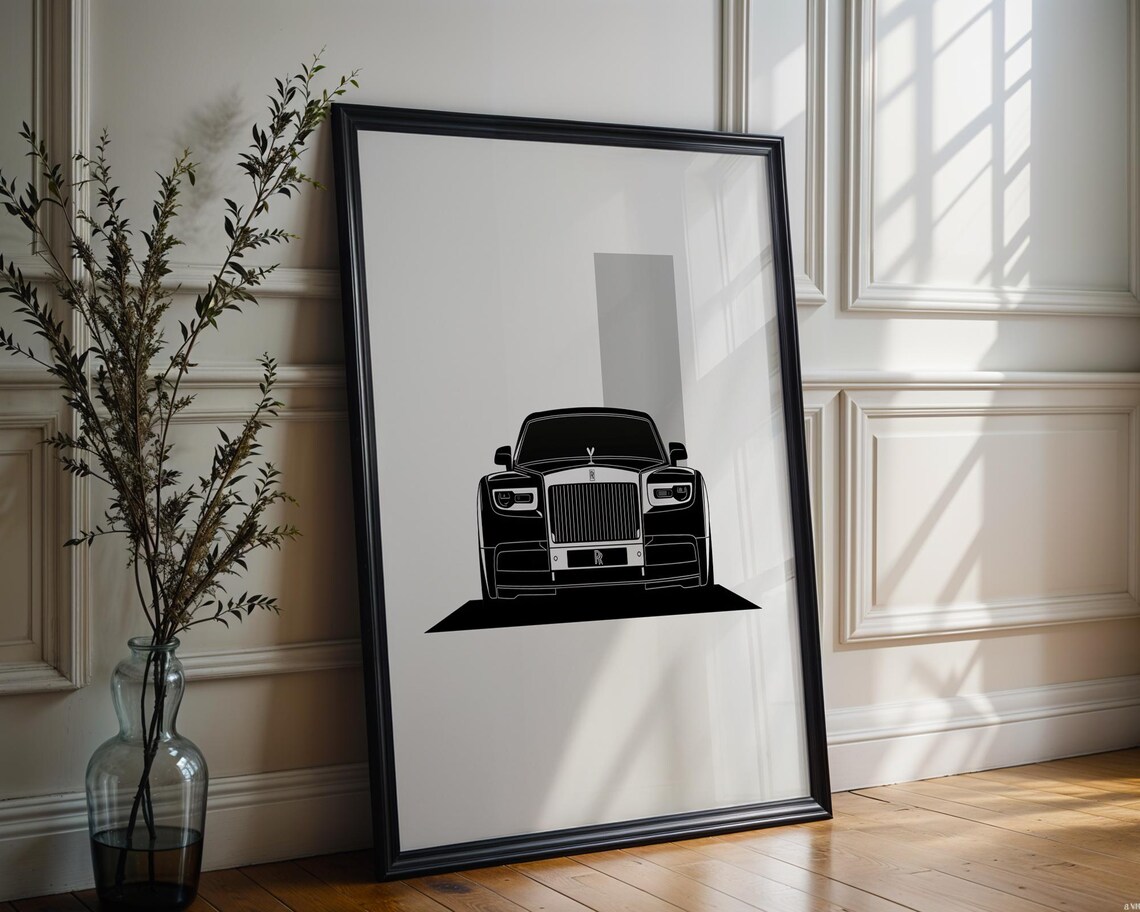 Rolls-royce Matte Vertical Poster, Luxury Car Wall Art, Black and White ...
