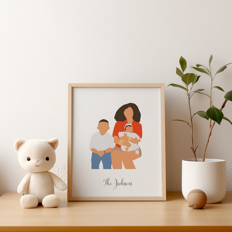 Custom Faceless Portrait Personalized Family Portrait Painting Custom ...
