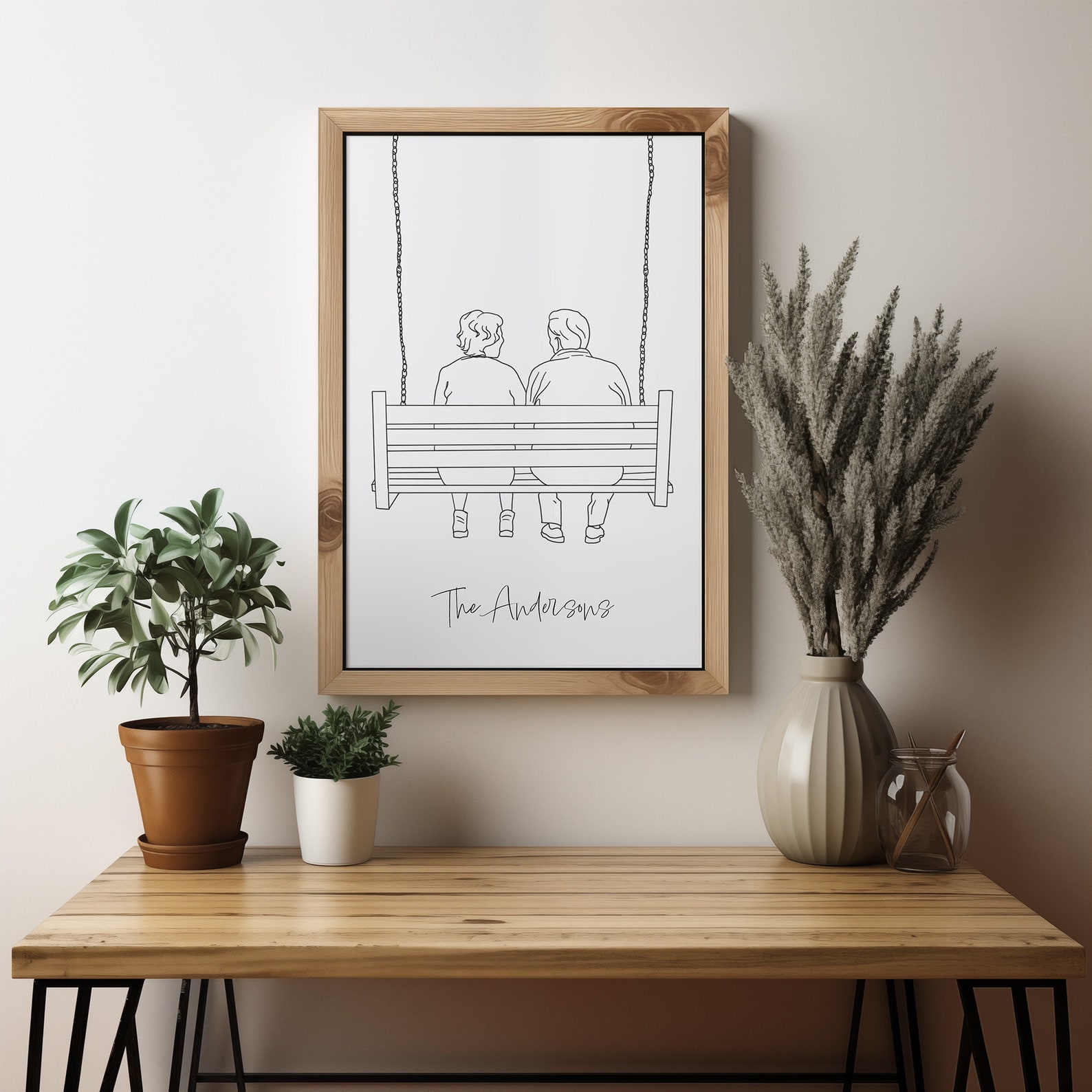 Personalized Couple Anniversary Custom Line Art Drawing Custom Couple ...