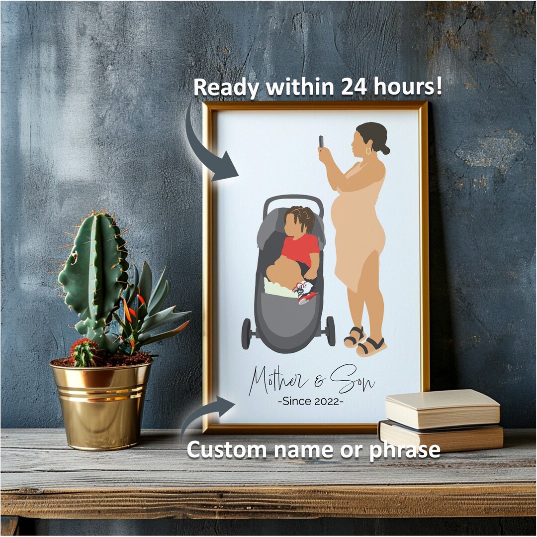 Custom Faceless Portrait Personalized Mother Portrait Painting Custom ...